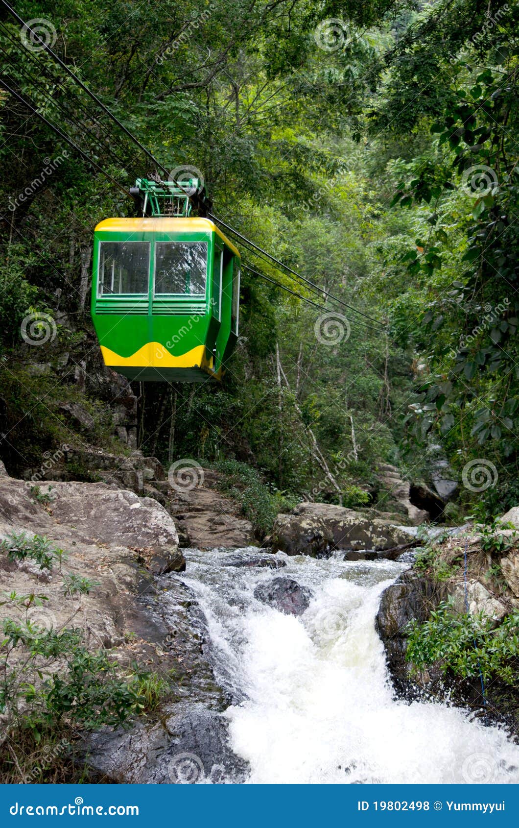 Dalanta Waterfall with Cable Car Stock Photo - Image of mountain ...