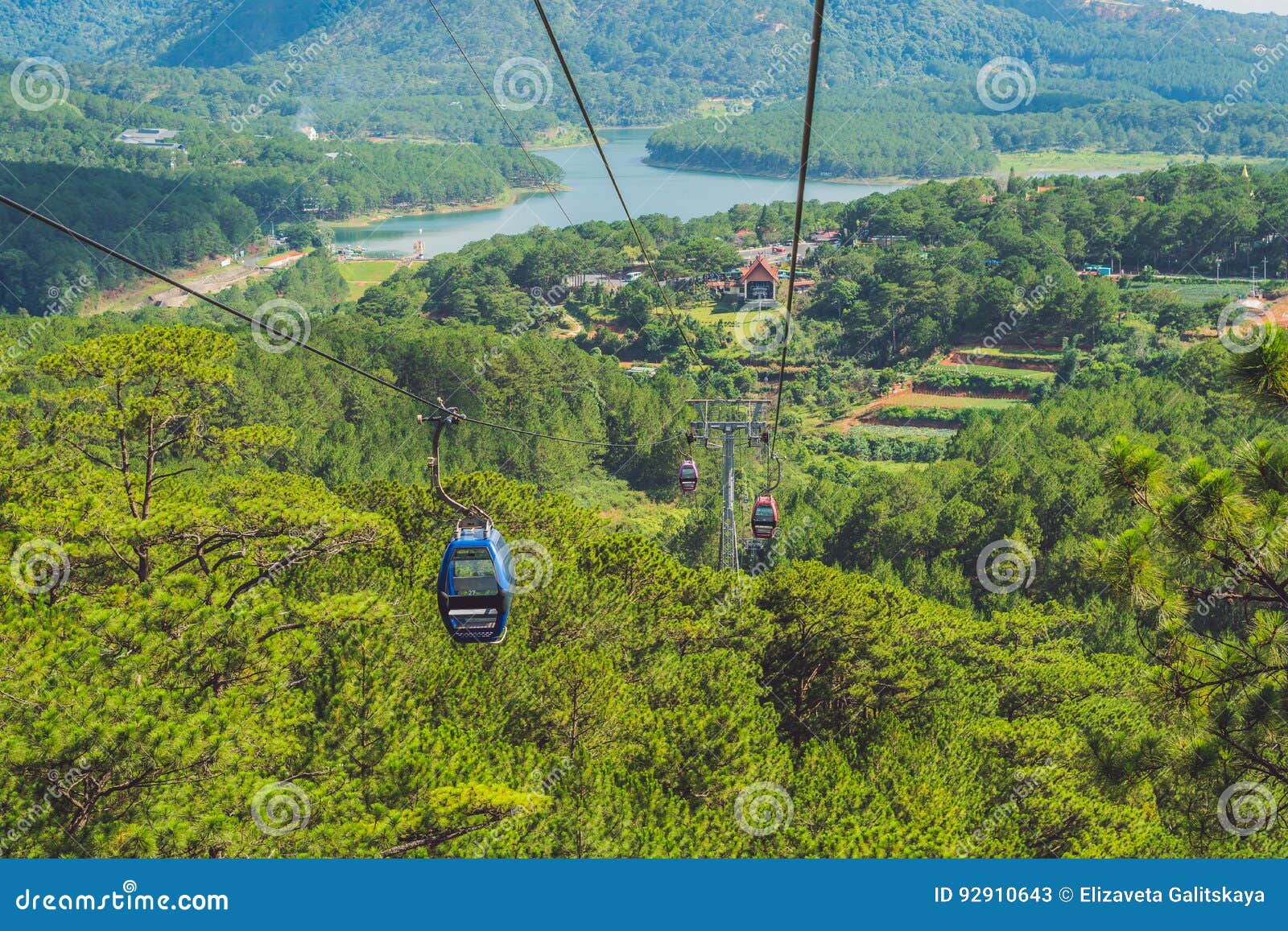 Dalat Cable Car at Robin Hill, Truc Lam. Vietnam Stock Image - Image of ...