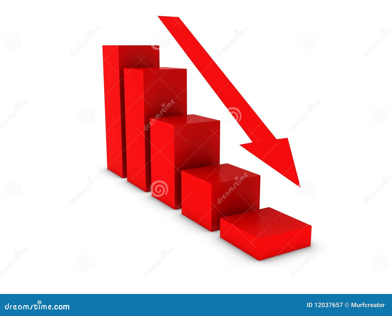 Dalende Grafiek stock illustratie. Illustration of onderaan - 12037657