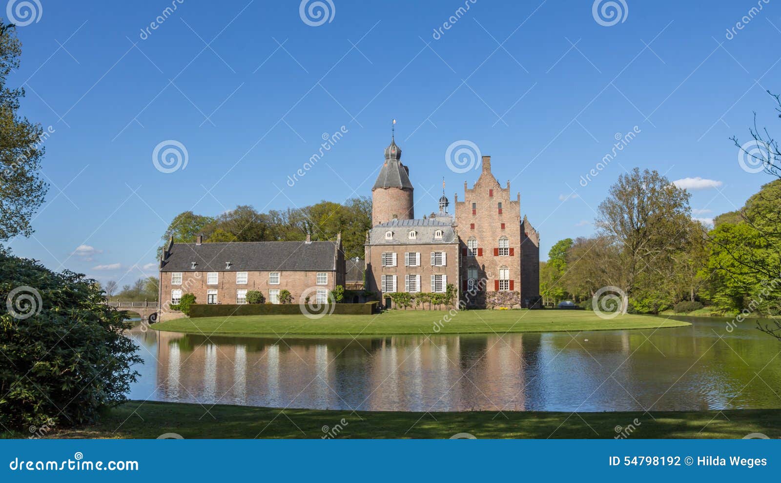 DALFSEN, NETHERLANDS, - May 02, 2015: Medieval Castle Rechteren I ...