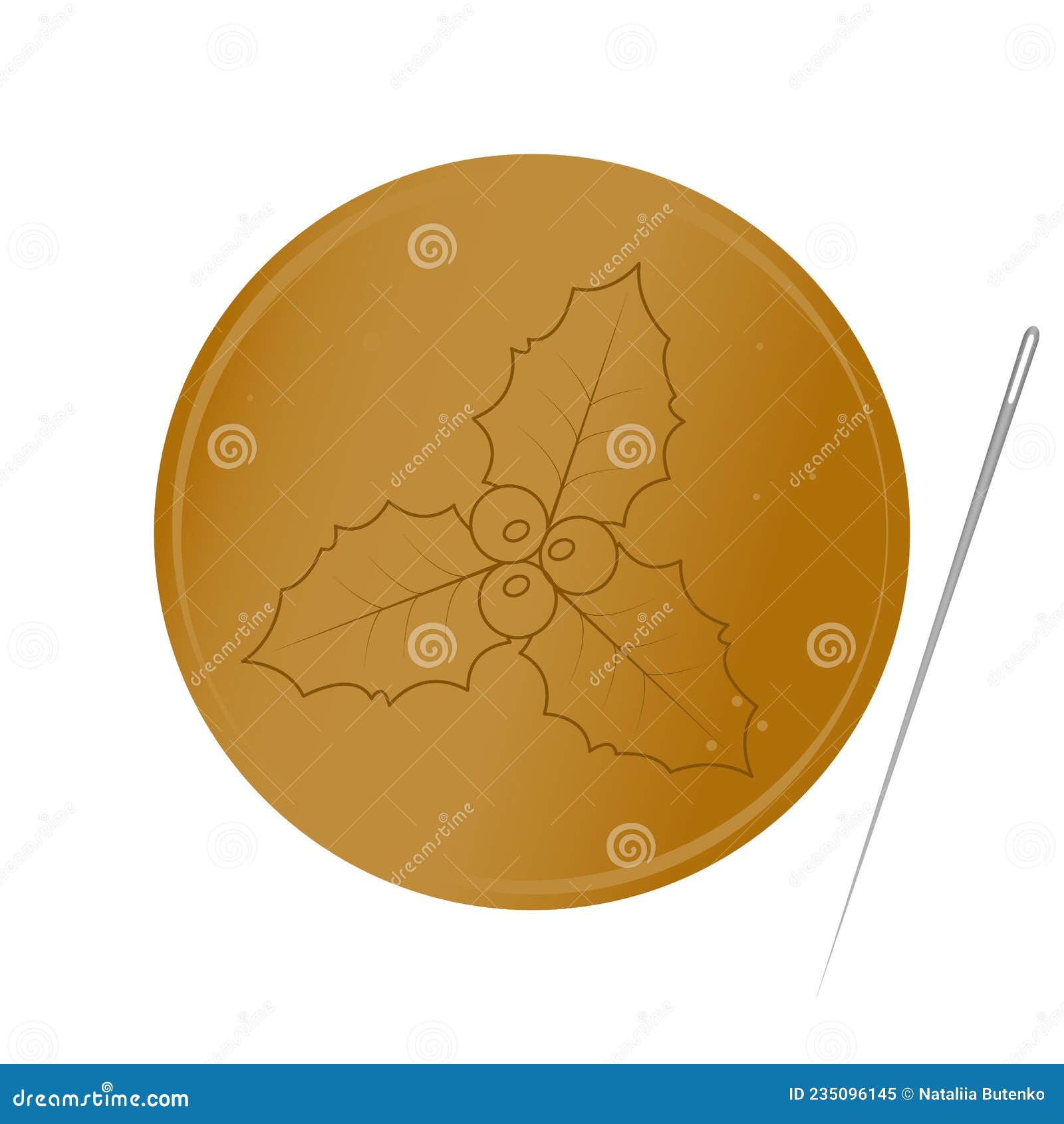 Dalgona Candy Circle with a Mistletoe in the Middle Stock Vector ...
