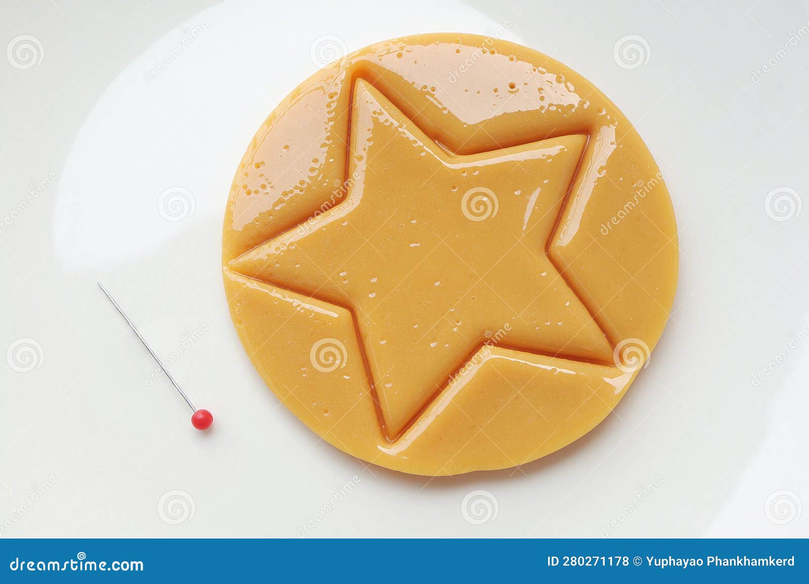 Dalgona Candy or Ppopgi. Sugar Honeycomb Cookie with Star Shape and ...
