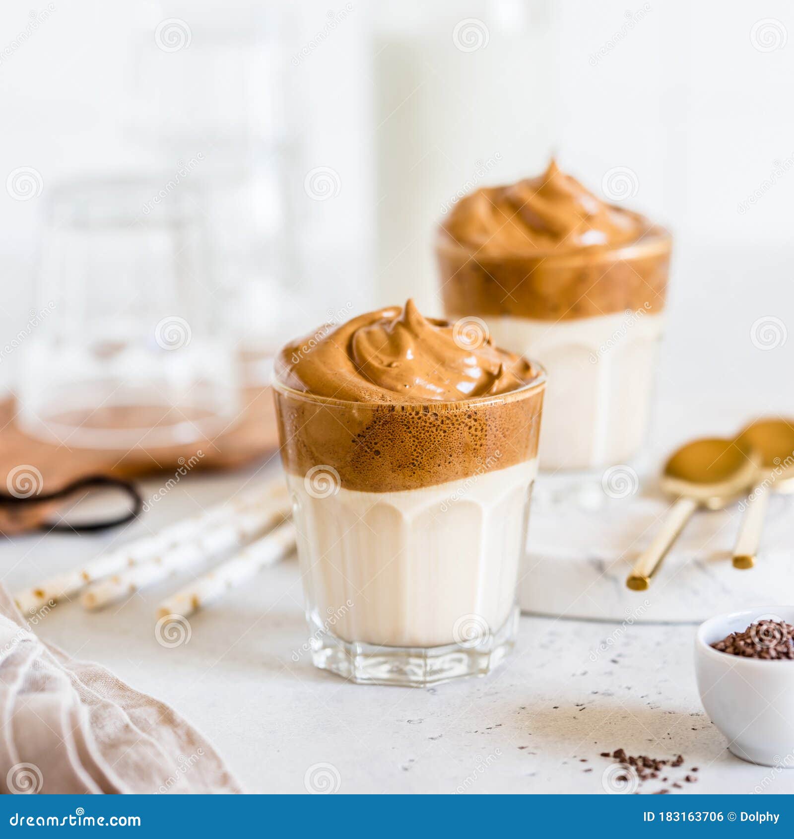 Dalgona Coffee stock photo. Image of cream, instant - 183163706