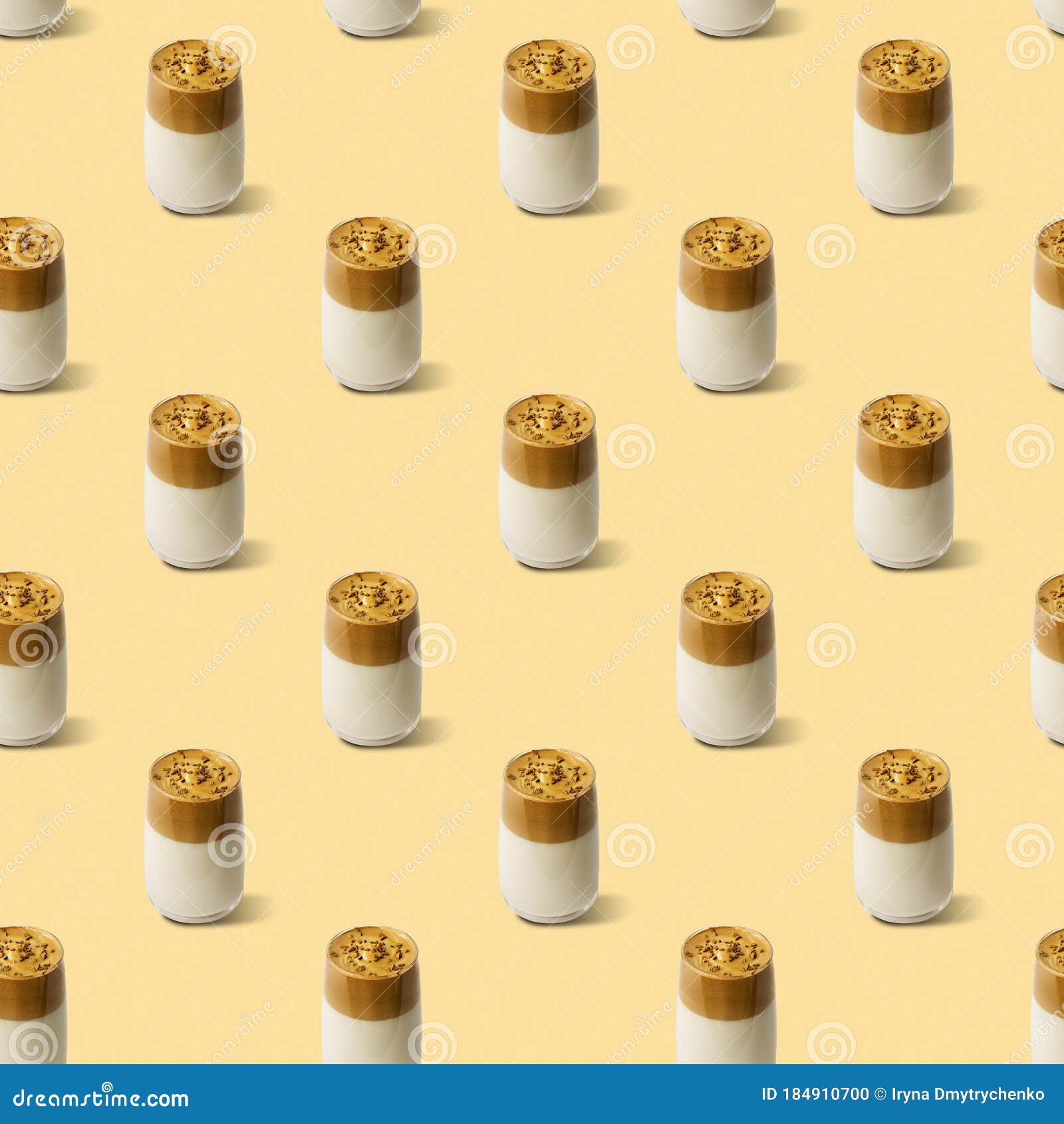 Dalgona Coffee Seamless Pattern Stock Photo - Image of abstract ...