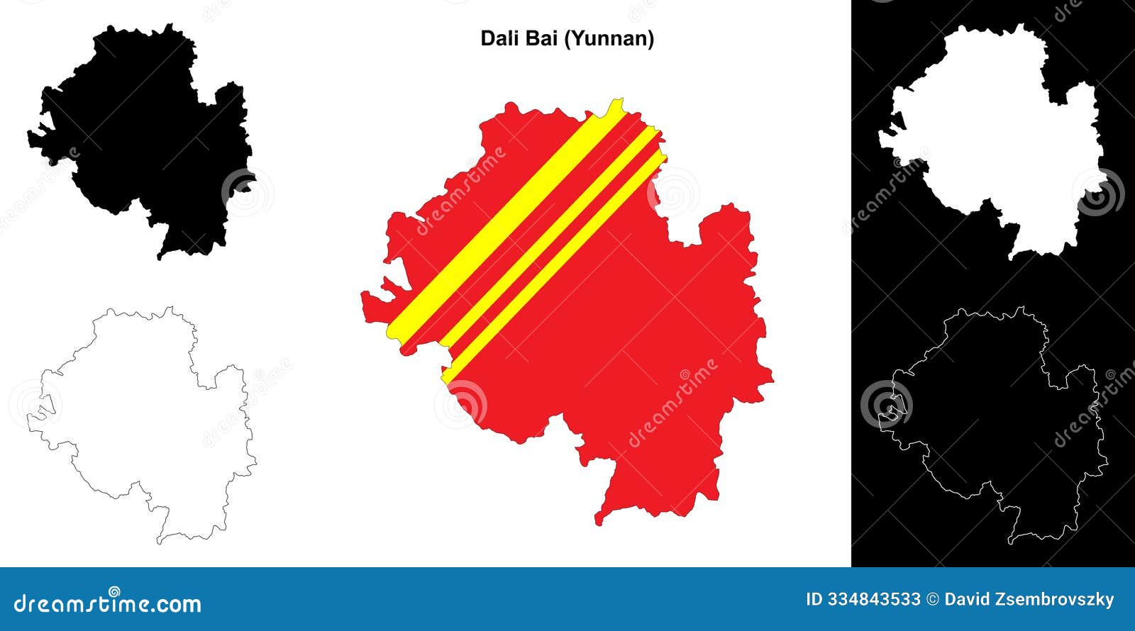 Dali Bai Outline Map Royalty-Free Stock Photo | CartoonDealer.com ...