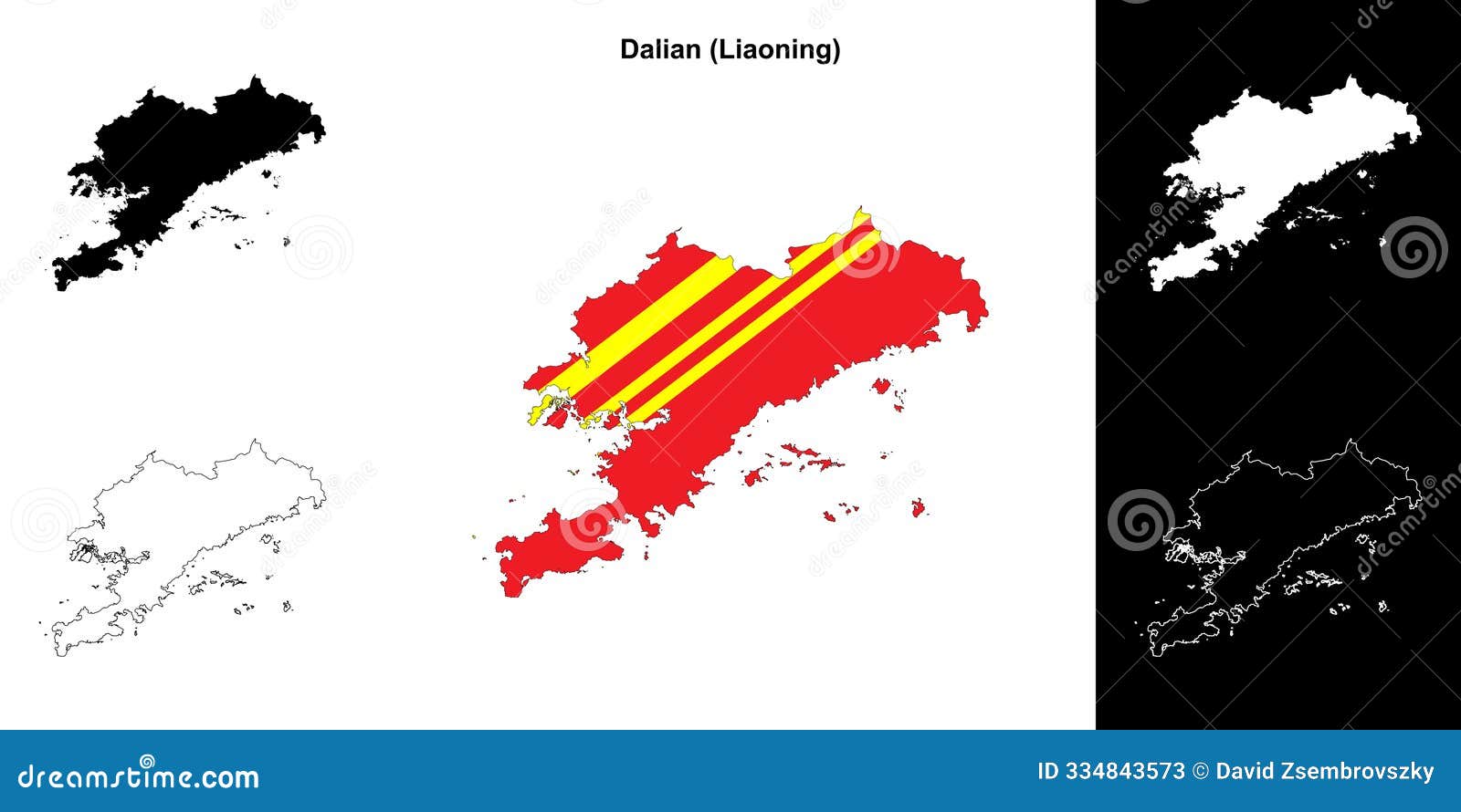 Dalian Outline Map Cartoon Vector | CartoonDealer.com #334843573