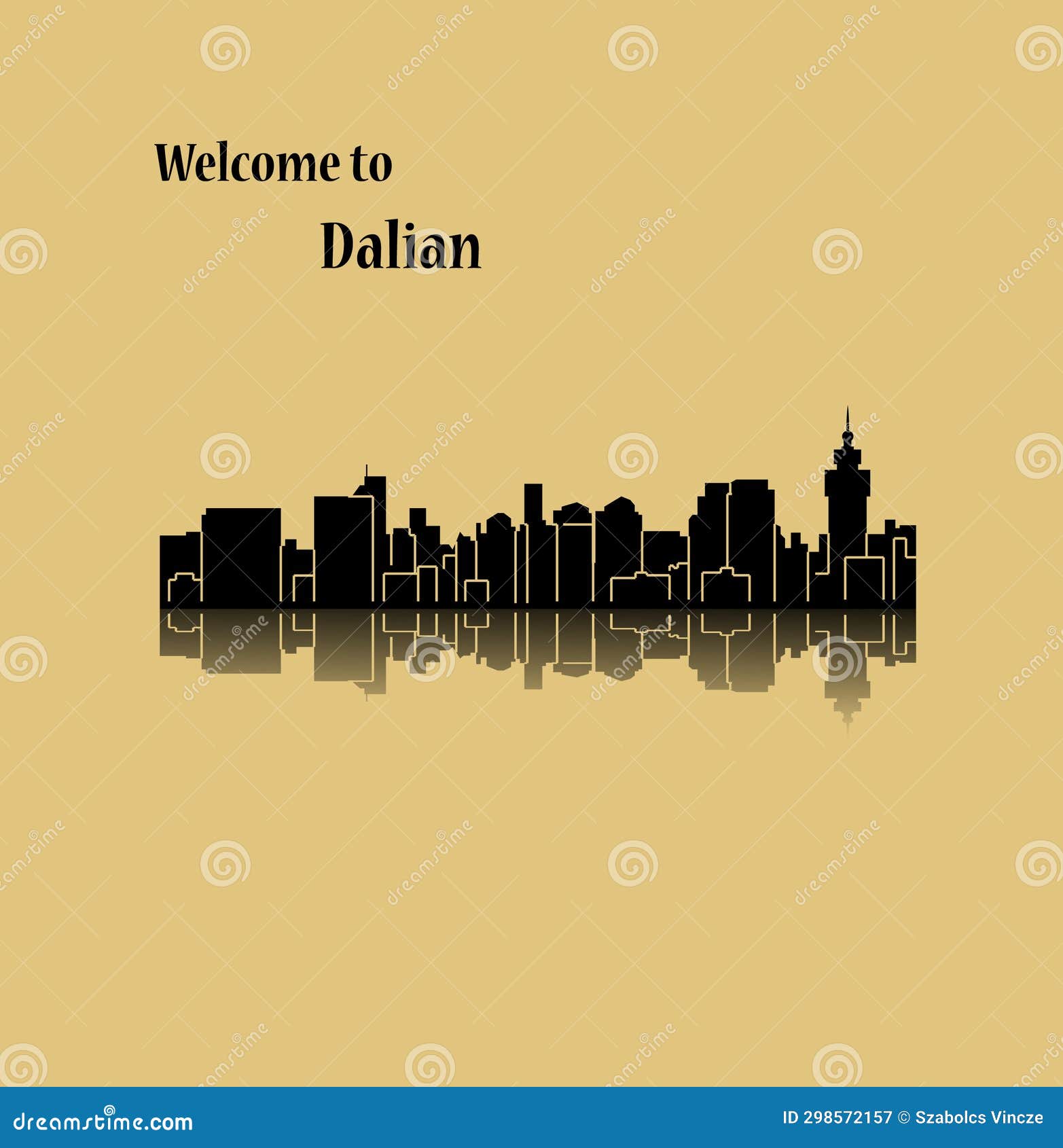 Dalian In The China Emblem. The Design Features A Geometric Style ...