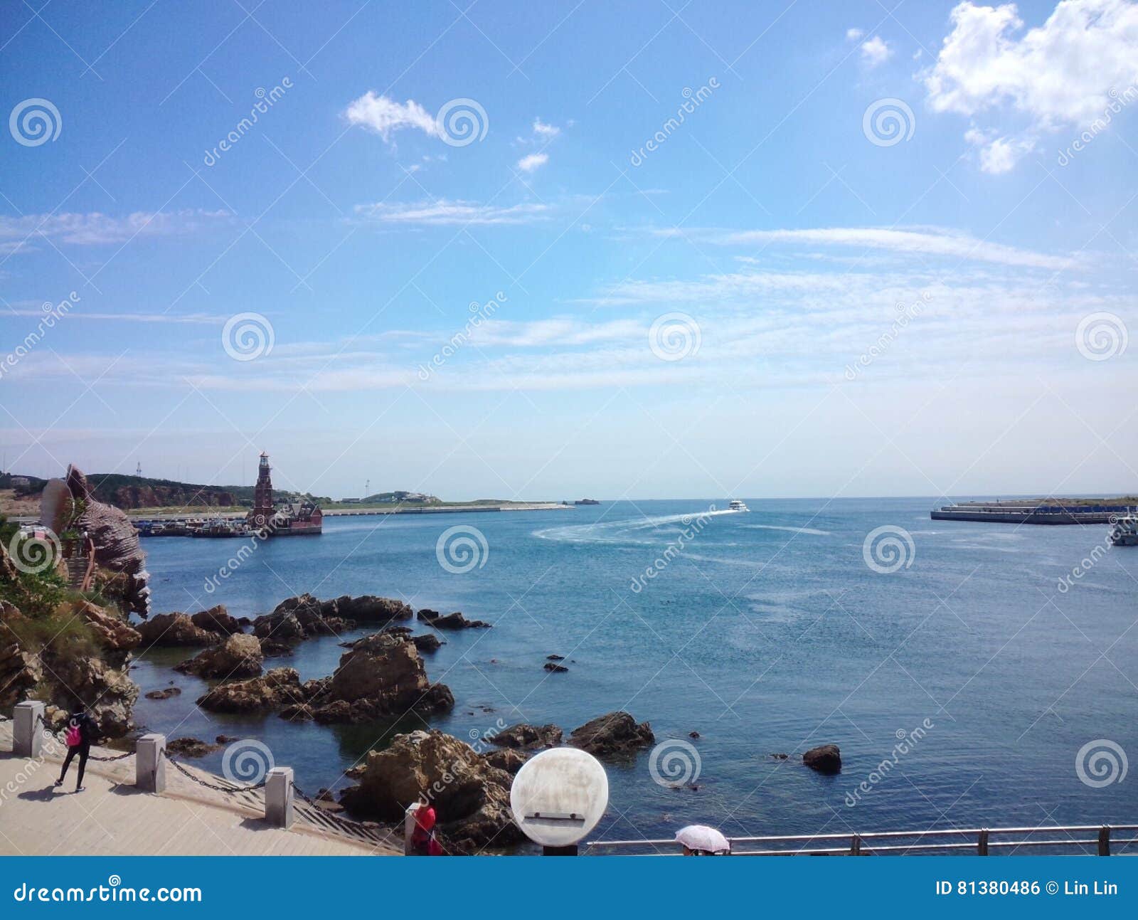 Dalian Gold Coast stock photo. Image of cape, calm, cloud - 81380486