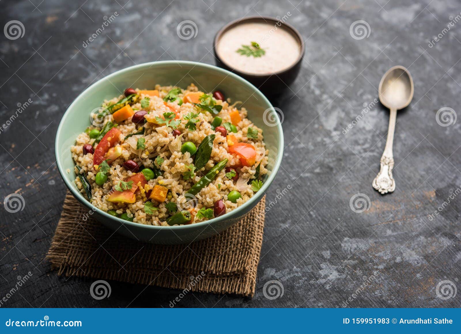 Daliya Upma or Broken Wheat Upma Stock Image - Image of asian, rava ...