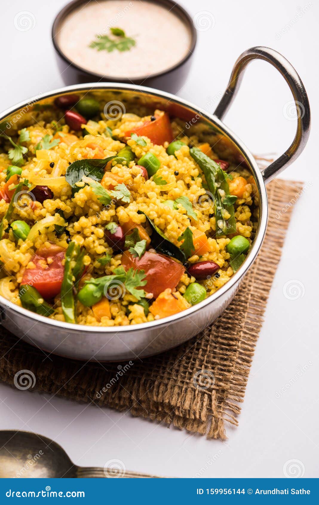 Daliya Upma or Broken Wheat Upma Stock Photo - Image of cereal, rava ...