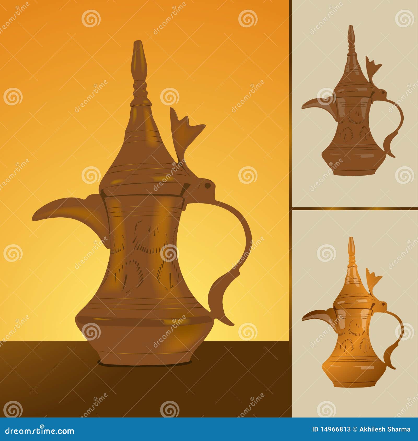 Golden Dallah Cartoon Vector Illustration | CartoonDealer.com #186520138