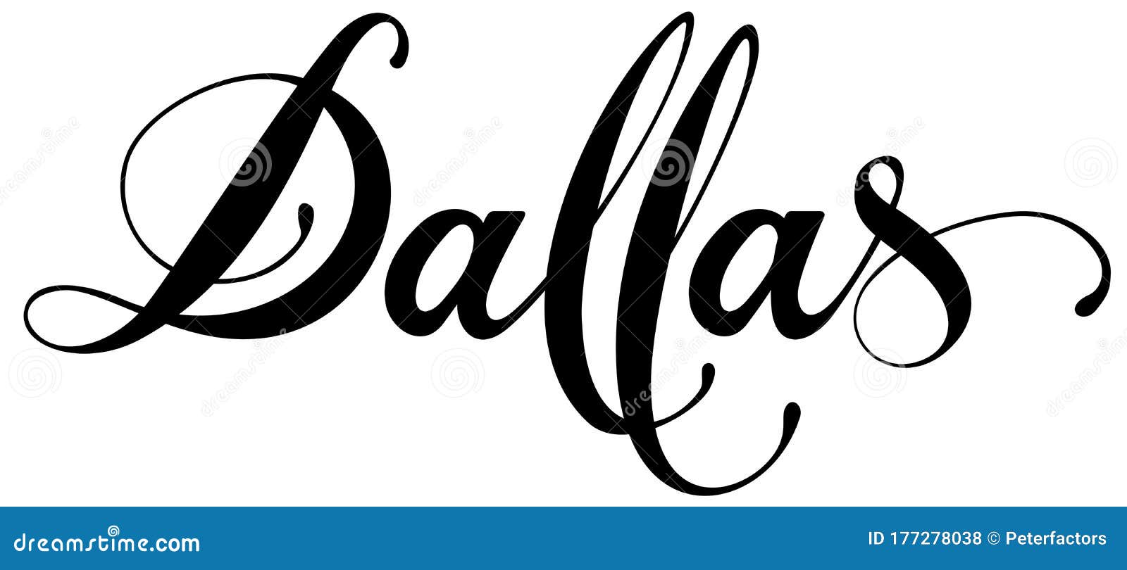 Dallas - Custom Calligraphy Text Stock Vector - Illustration of dallas ...