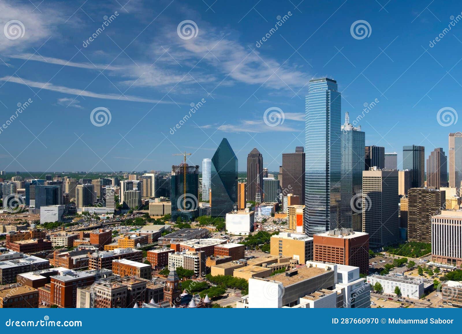 Dallas Splendor: Aerial 4K Image of Beautiful Blue Skyline and ...