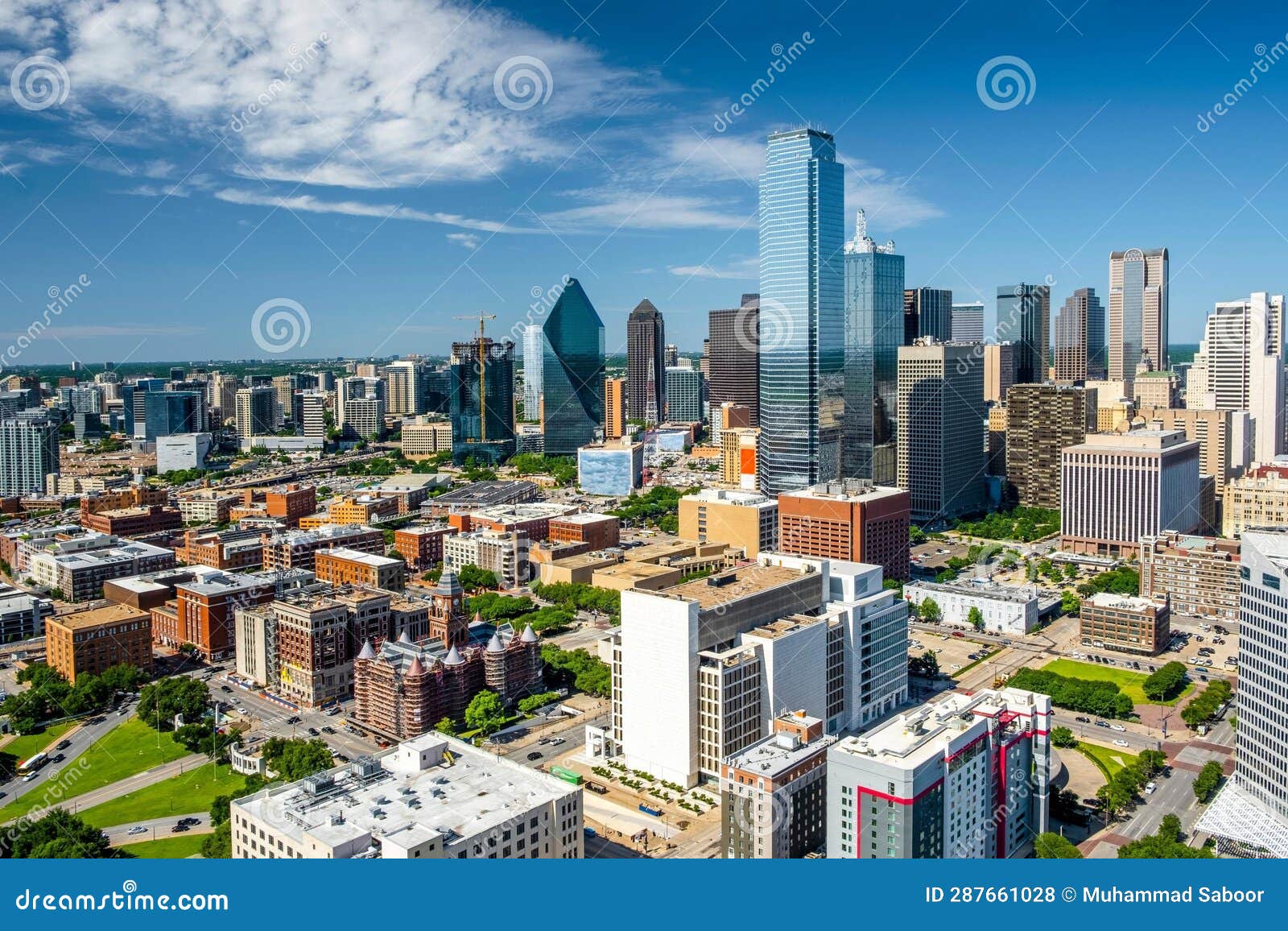 Dallas Splendor: Aerial 4K Image of Beautiful Blue Skyline and ...