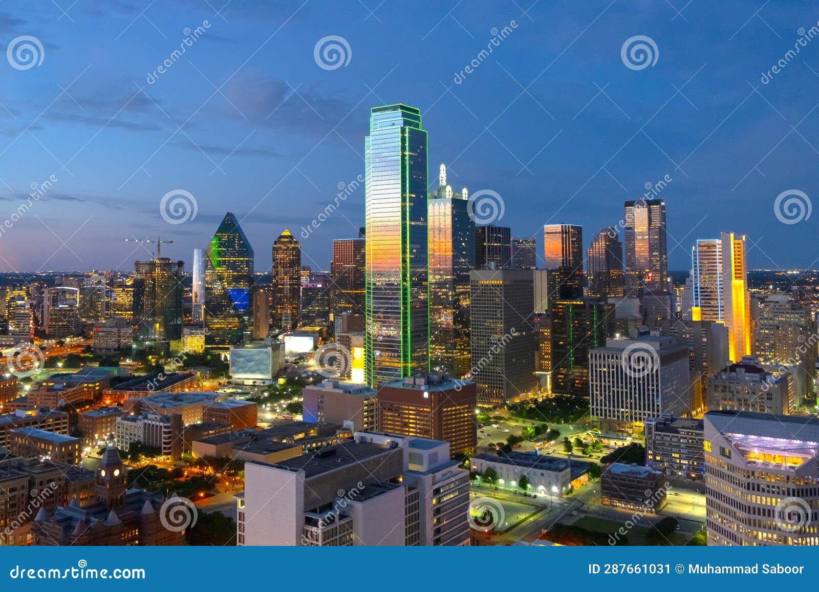 Dallas Splendor: Aerial 4K Image of Beautiful Blue Skyline and ...