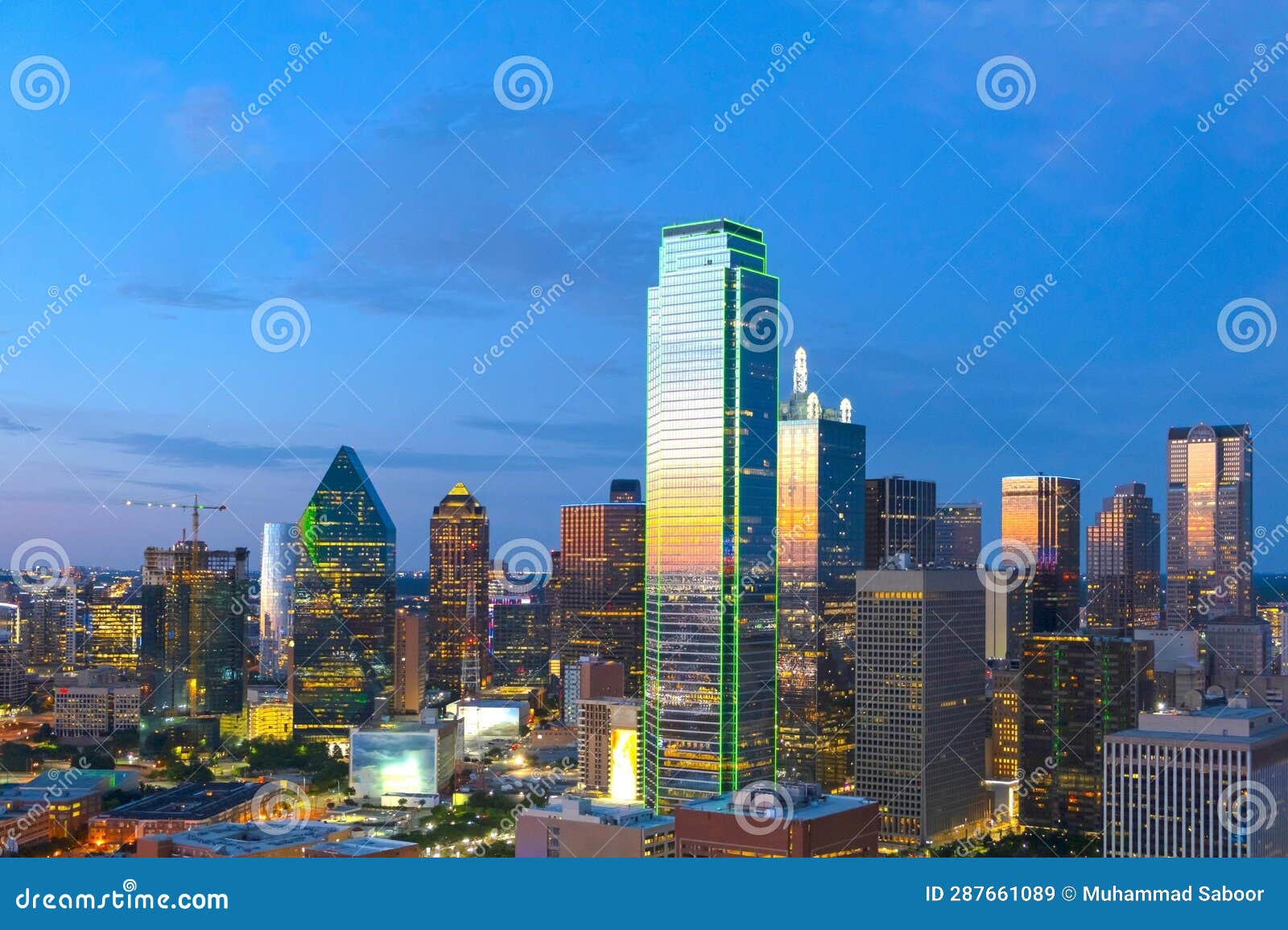 Dallas Splendor: Aerial 4K Image of Beautiful Blue Skyline and ...