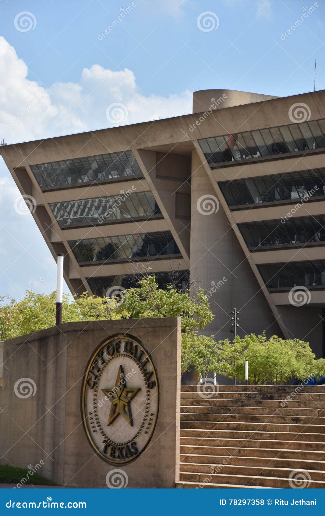 Dallas City Hall in Texas editorial stock photo. Image of building ...