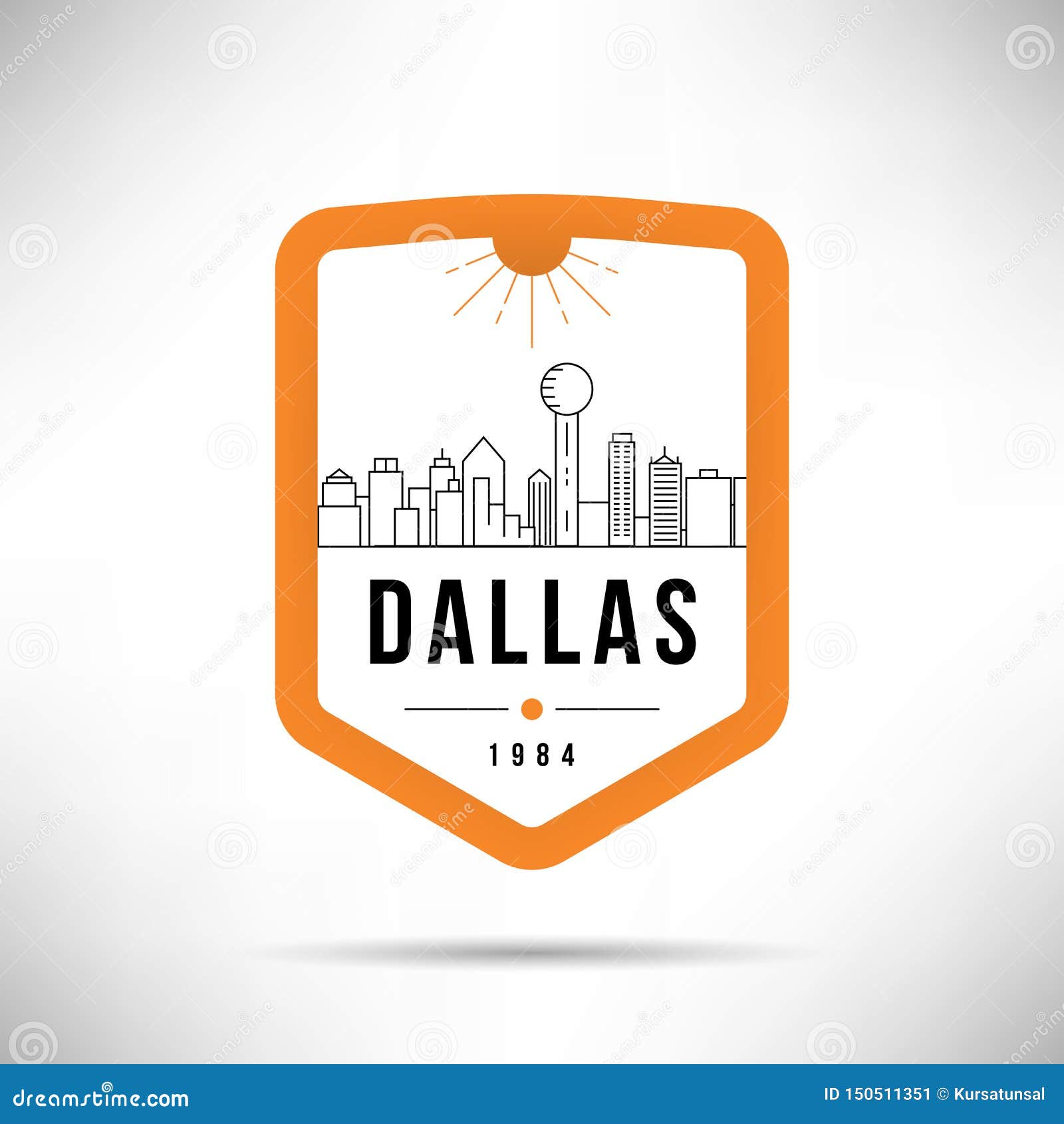 Dallas City Modern Skyline Vector Template Stock Illustration ...