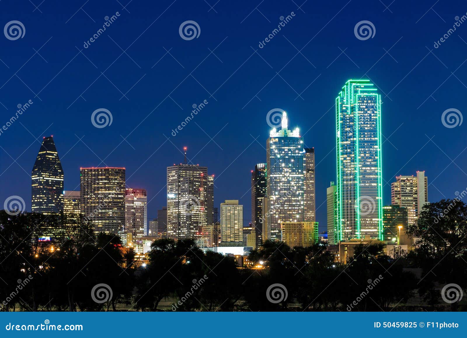 Dallas City Skyline at Twilight Stock Image - Image of dallas, american ...
