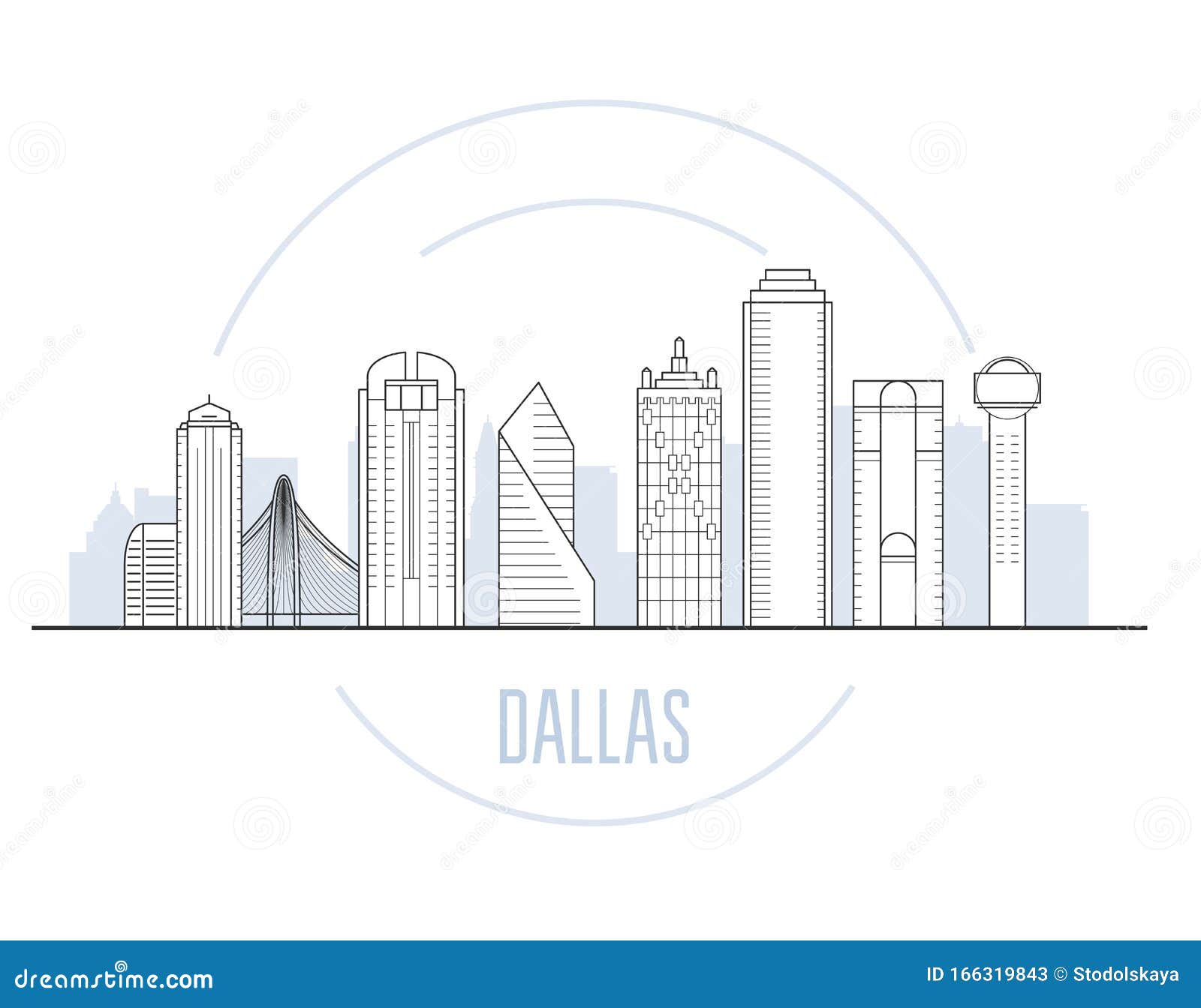 Dallas Cityscape with Main Landmarks of Dallas, Texas - Skyline Stock ...