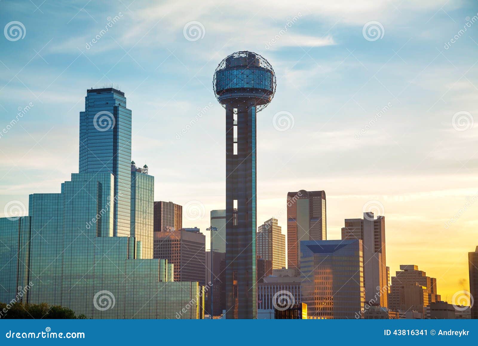 Dallas Cityscape in the Morning Stock Image - Image of tower, united ...