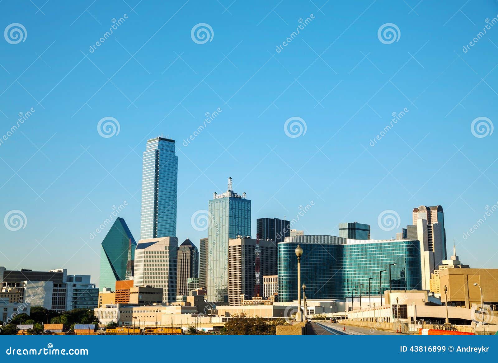 Dallas Cityscape in the Morning Stock Image - Image of skyscraper ...