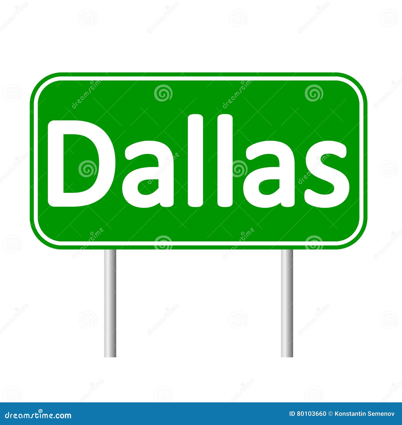 Dallas green road sign. stock illustration. Illustration of isolated ...