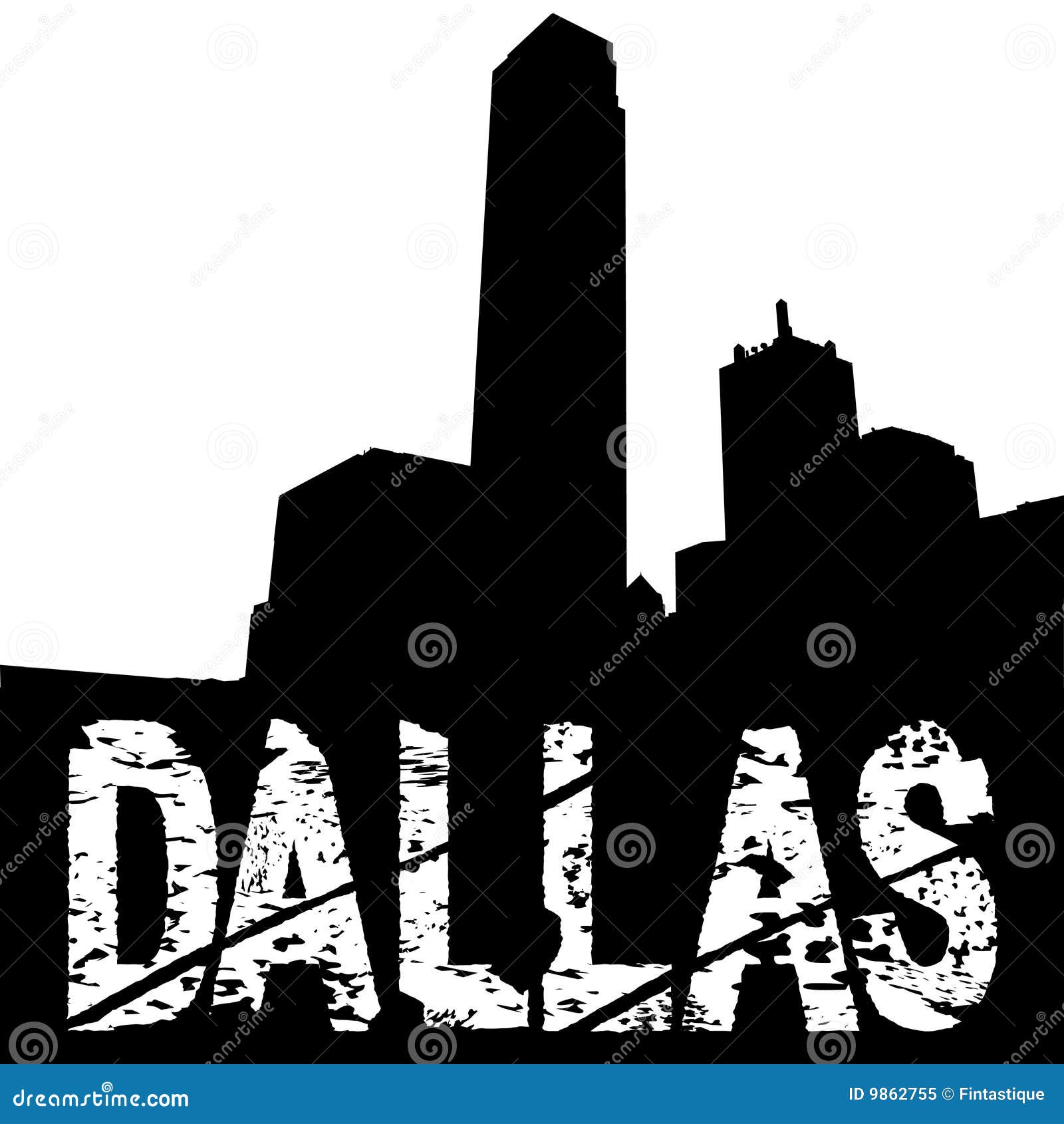 Dallas Grunge Text with Skyline Stock Vector - Illustration of ...