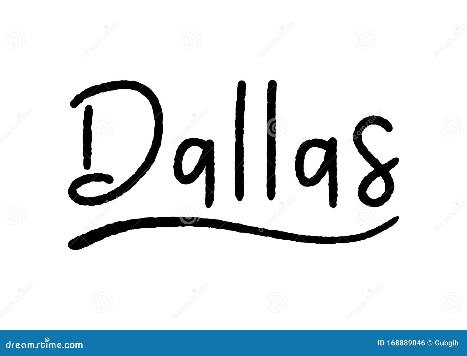 DALLAS. Lettering On A White Background. Vector Design Template For ...