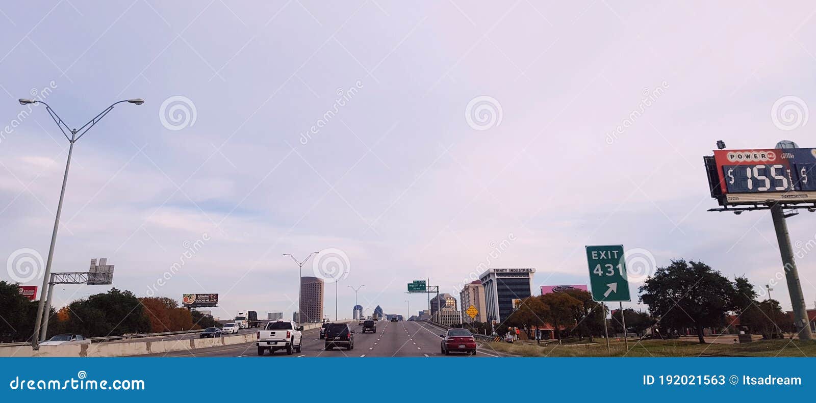 Dallas highway stock image. Image of blue, downtown - 192021563