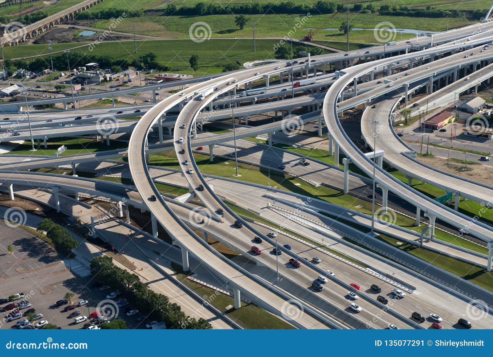 Dallas highways overview stock image. Image of skyview - 135077291