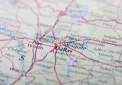 Dallas map stock image. Image of atlas, cartography, blur - 10559887