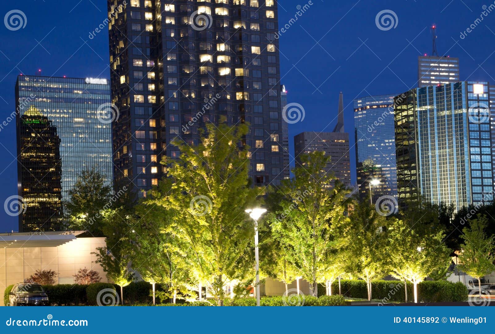 Dallas at night stock photo. Image of buildings, travel - 40145892