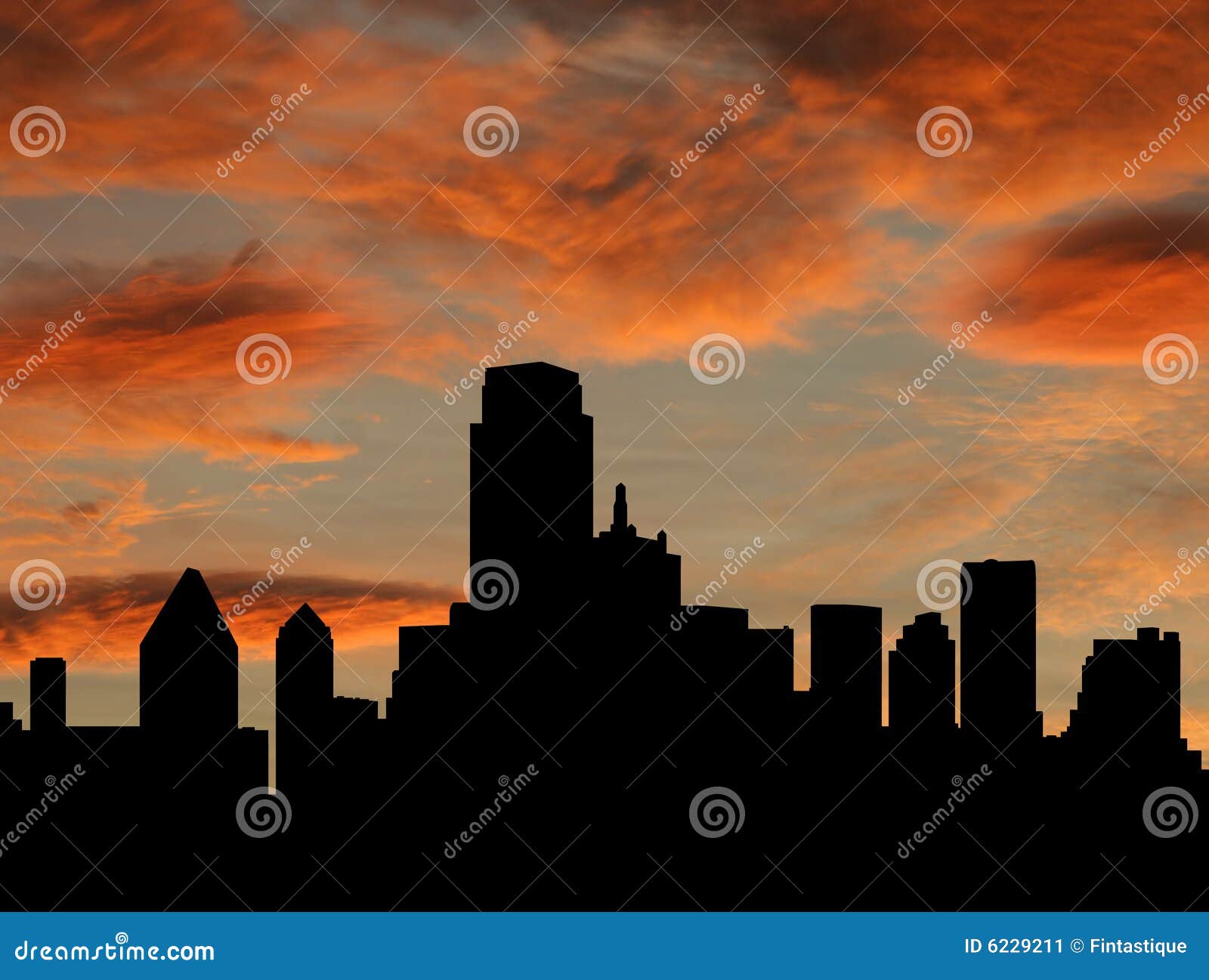 Dallas Skyline At Sunset Stock Illustration | CartoonDealer.com #5751757