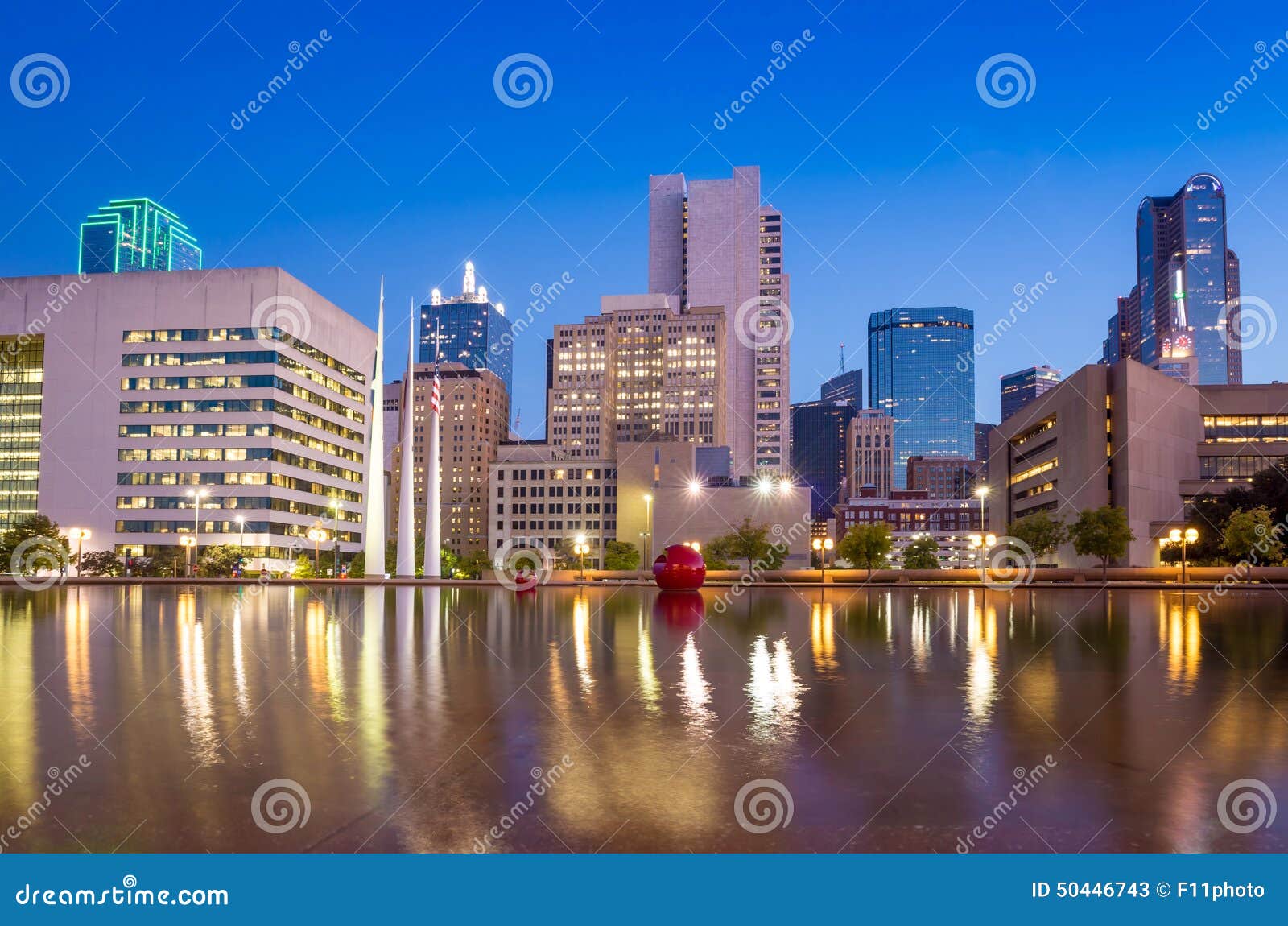 Dallas, Texas Cityscape with Blue Sky at Twilight Stock Image - Image ...