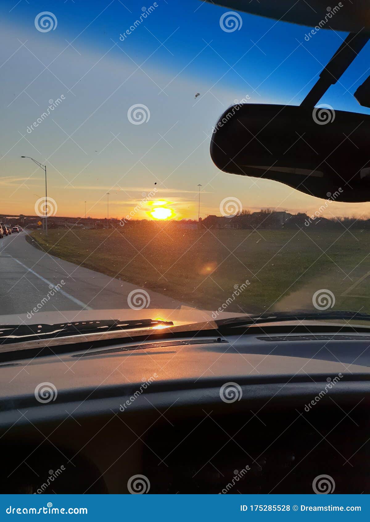 Sunset While Driving On San Luis Argentina Royalty-Free Stock ...