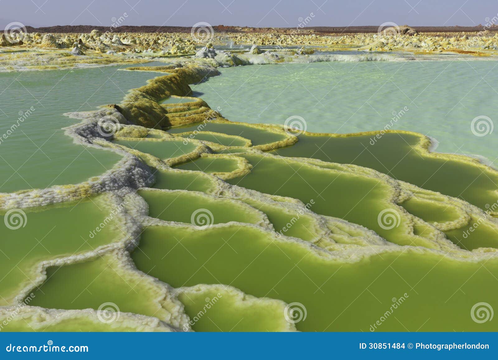 Dallol Volcano Danakil Depression Ethiopia Stock Photo - Image of pools ...