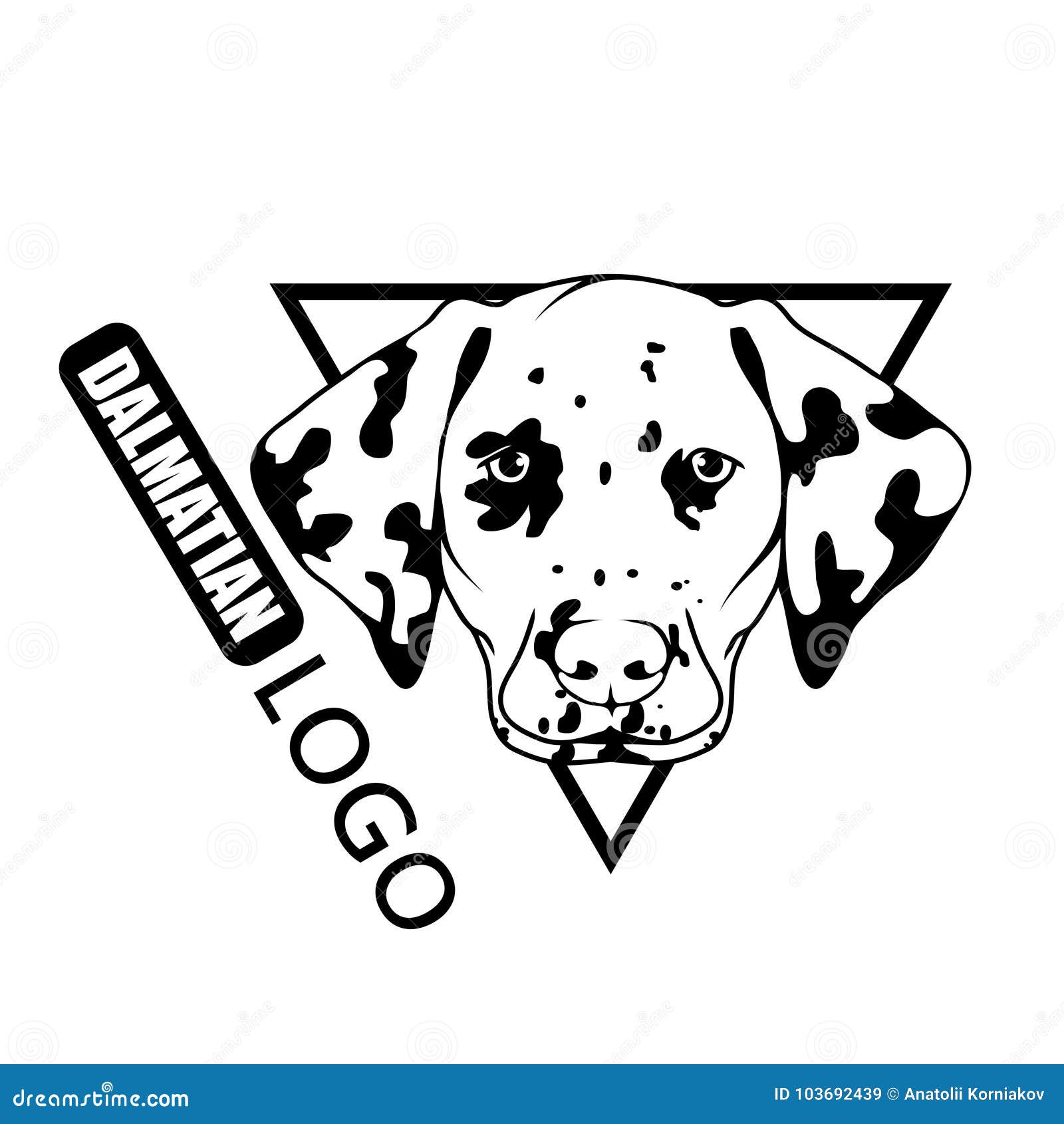 Dalmatian dog logo. stock vector. Illustration of spot - 103692439