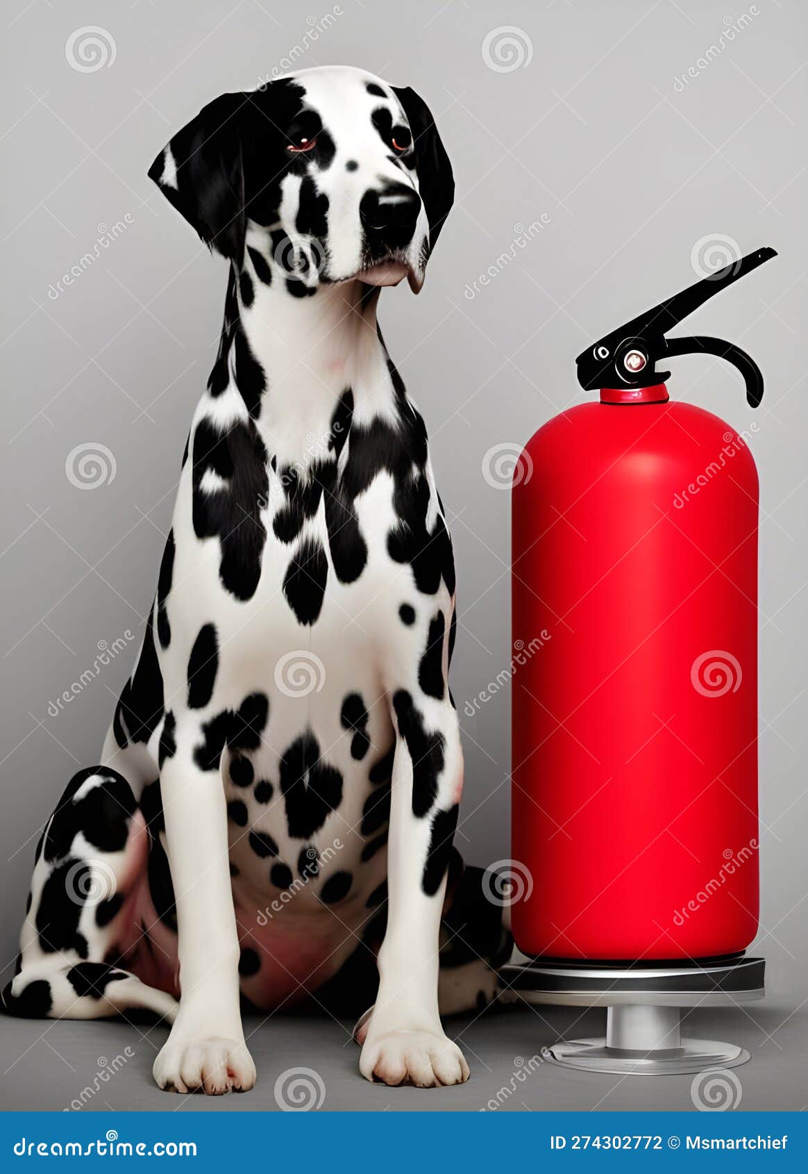 Dalmatian with Fire Extinguisher Stock Illustration - Illustration of ...