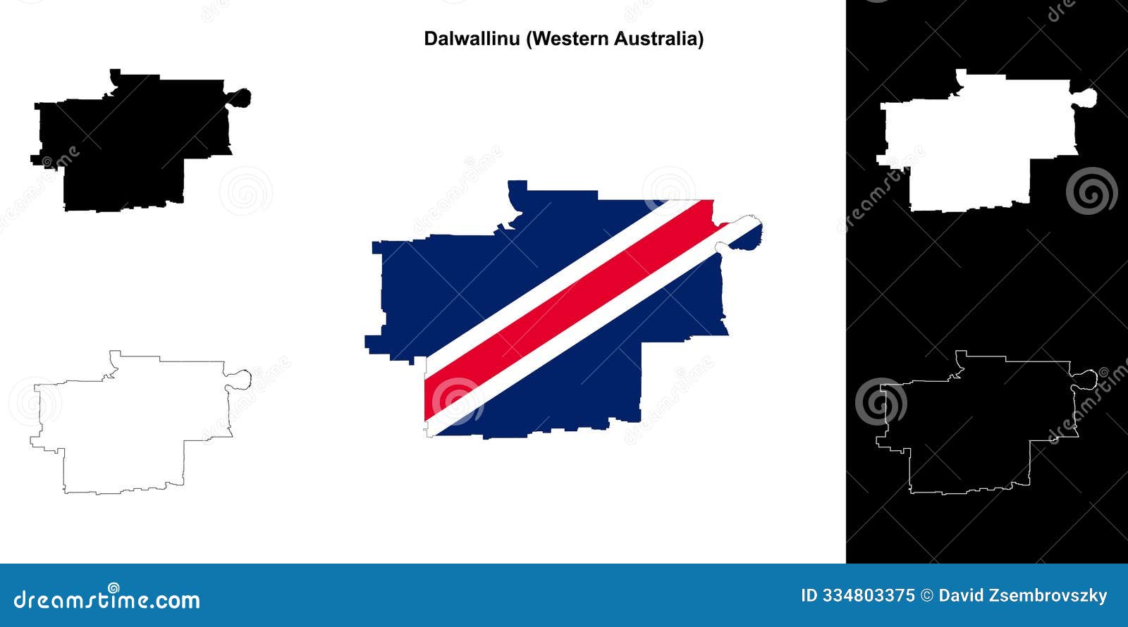 Dalwallinu outline map stock illustration. Illustration of silhouette ...