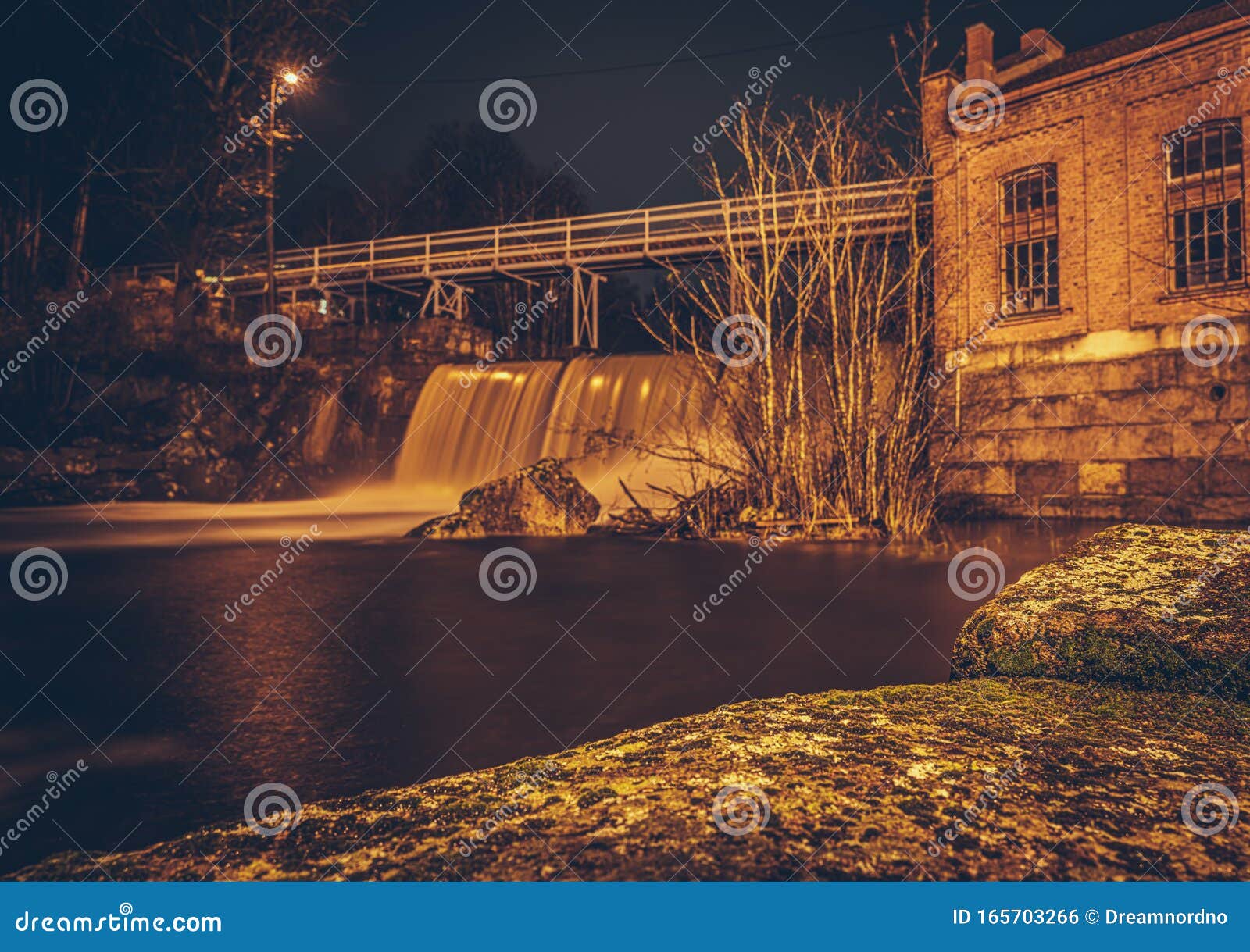 Dam on the Akerselva River in Oslo Stock Photo - Image of hydro, cloud ...