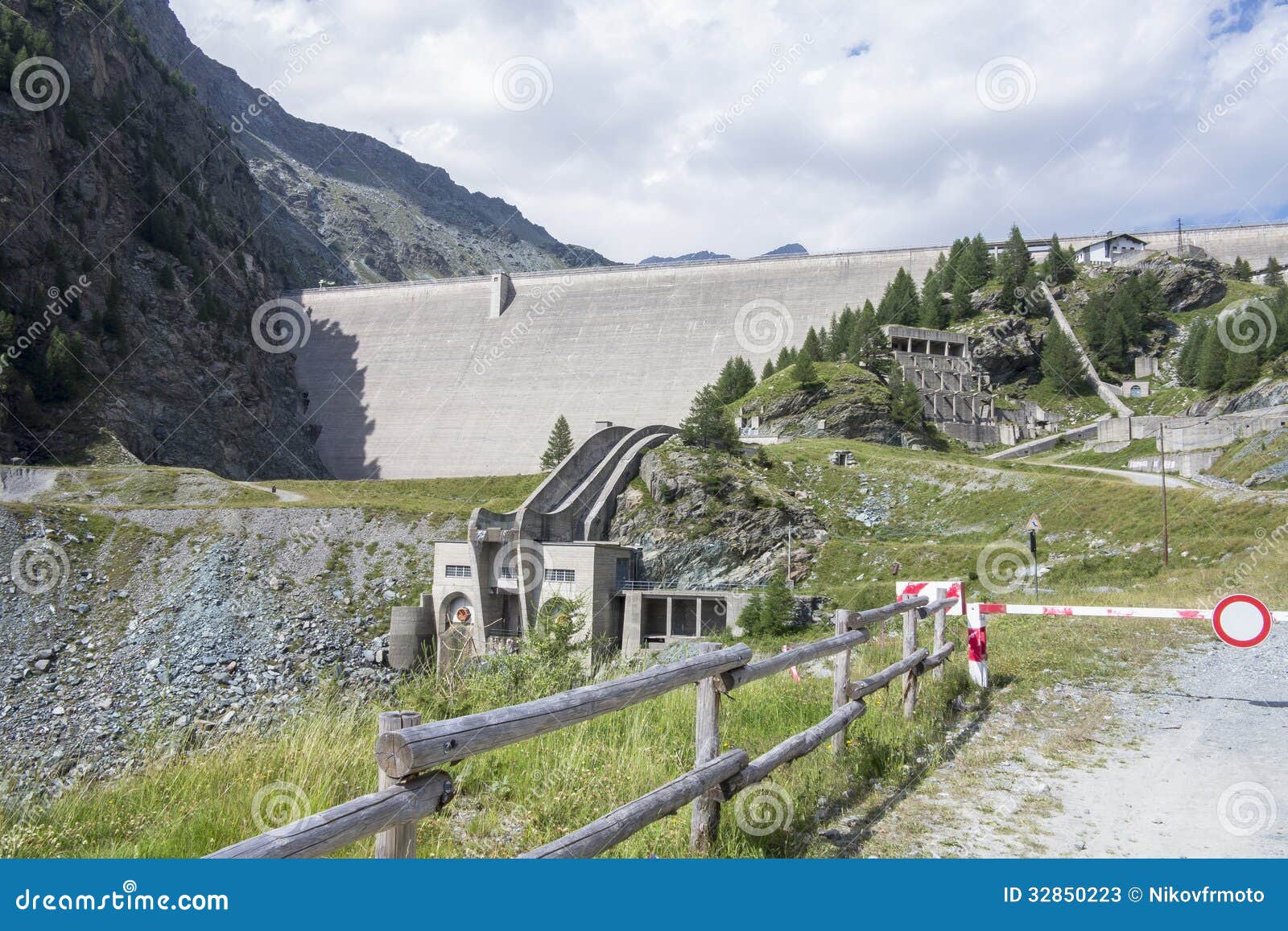 Dam in the alps stock image. Image of landscape, construction - 32850223