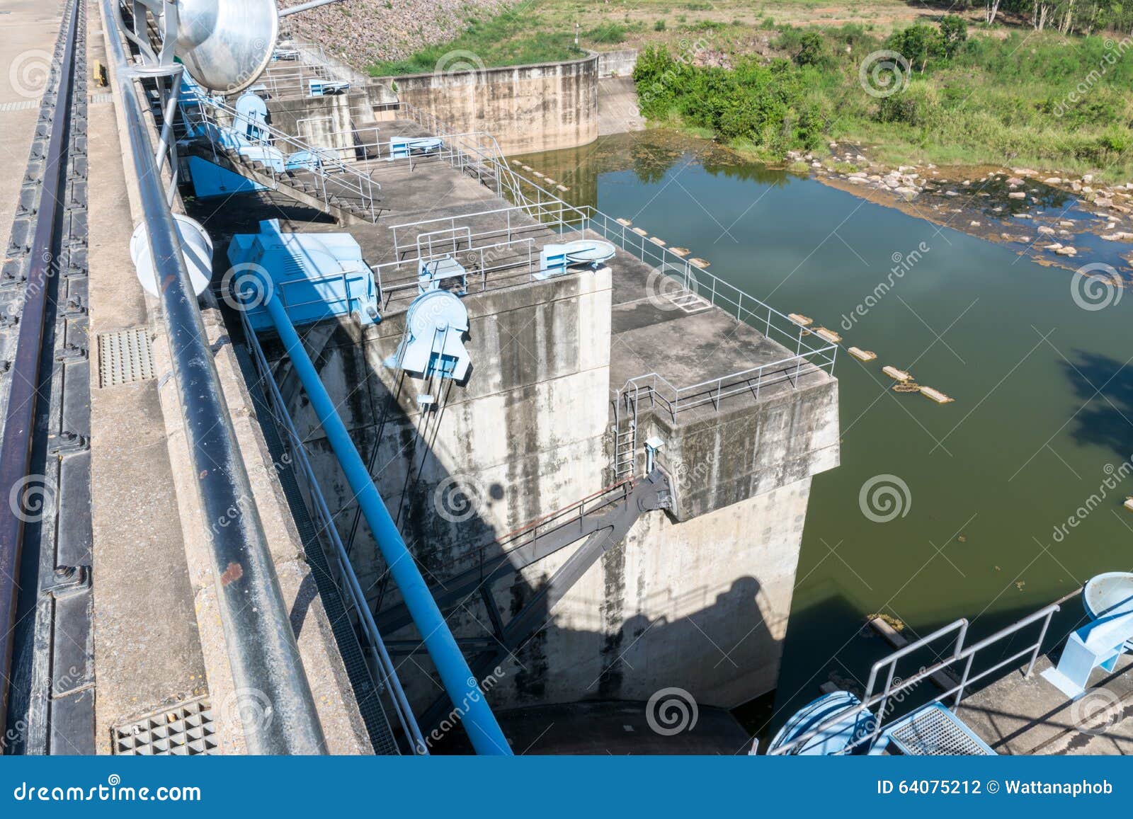 Dam or barrage stock photo. Image of attention, landscape - 64075212