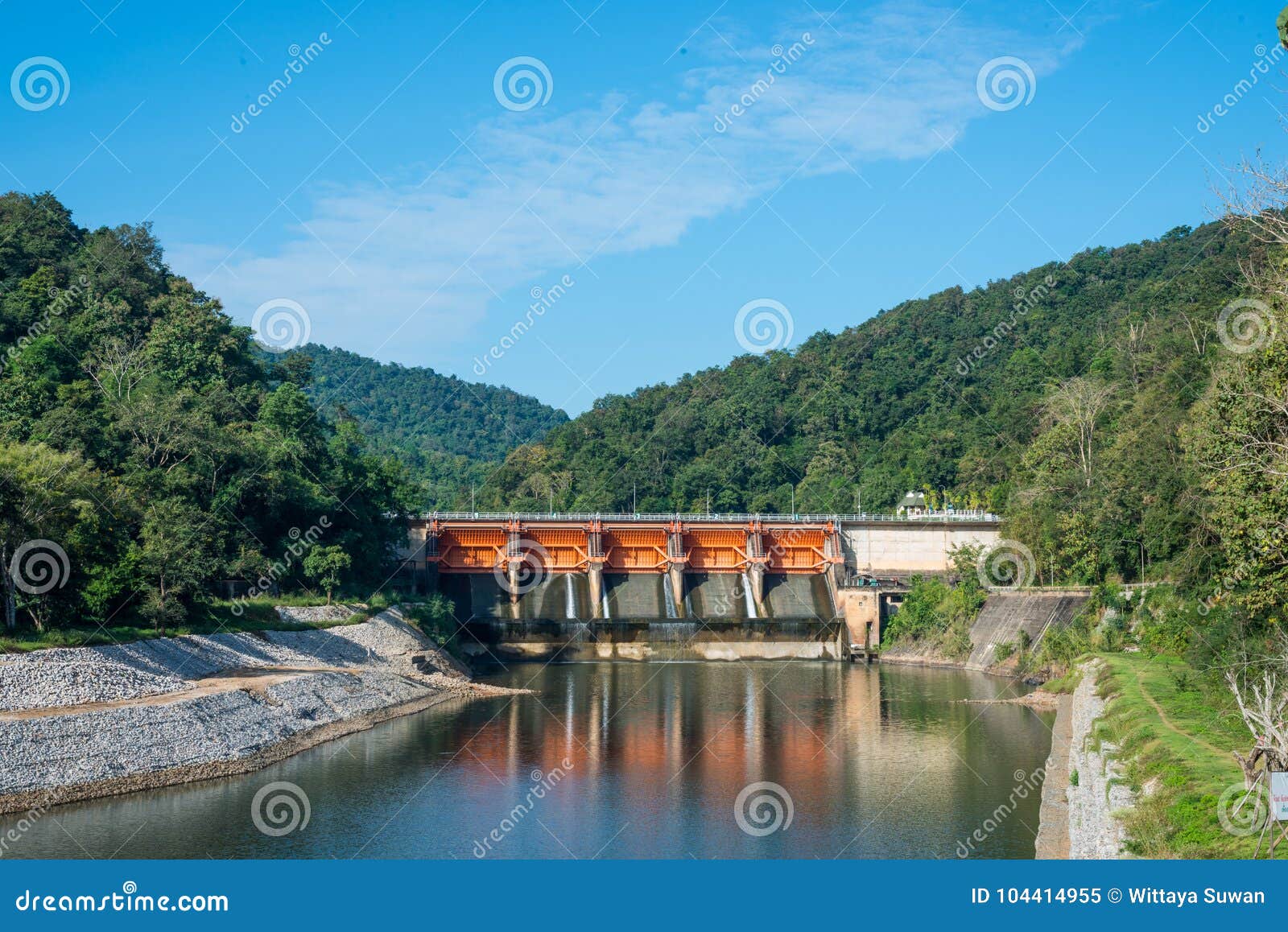 Dam closed stock image. Image of irrigation, flowing - 104414955