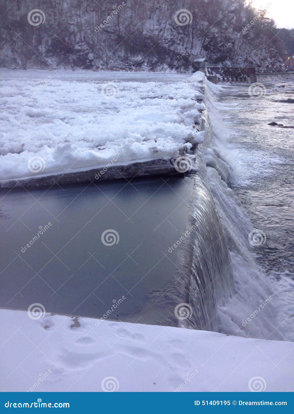 Dam Cold stock image. Image of cold, frozen, river, snow - 51409195