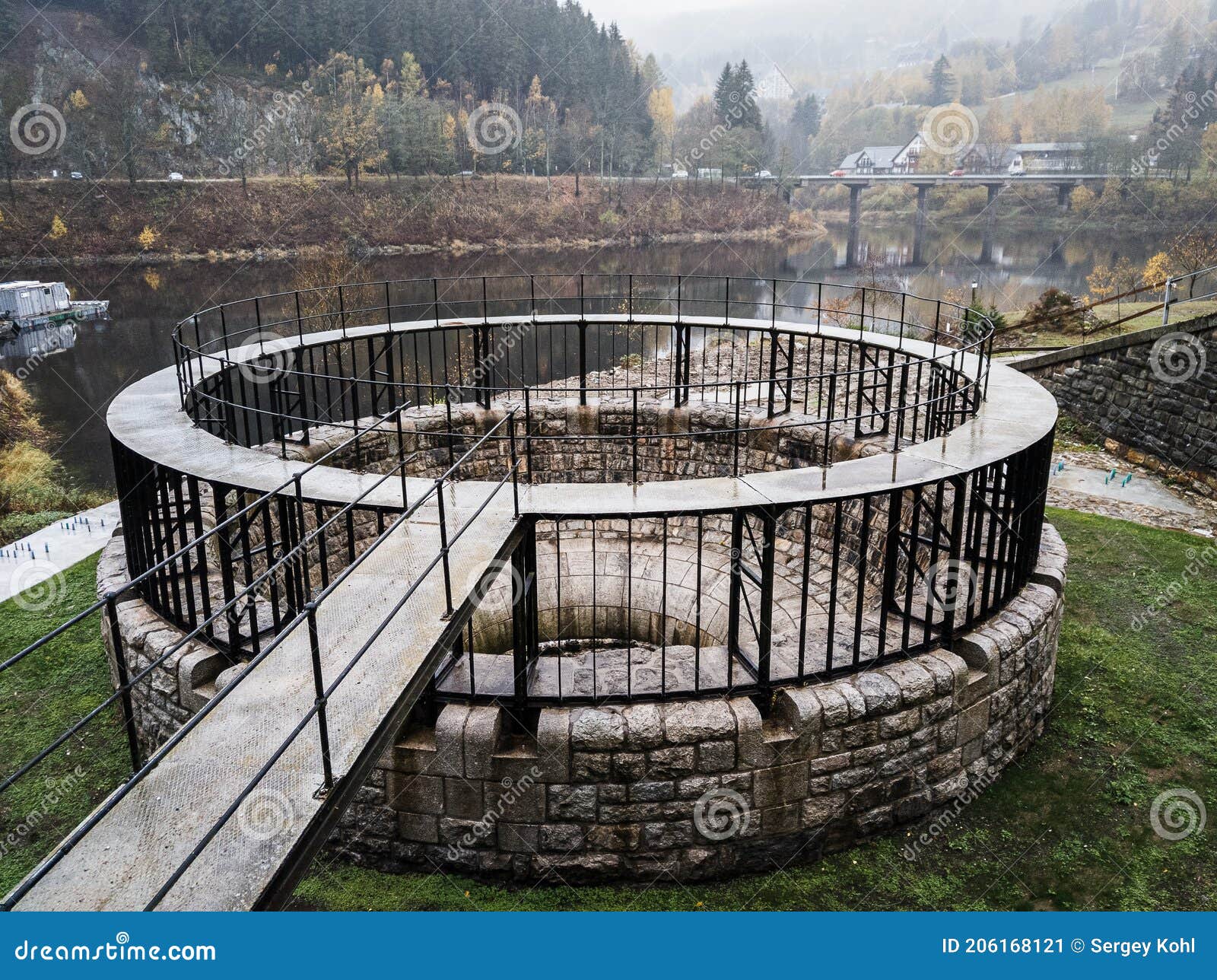 Dam Control Structural Elements on the Laba River Elbe. Stock Image ...