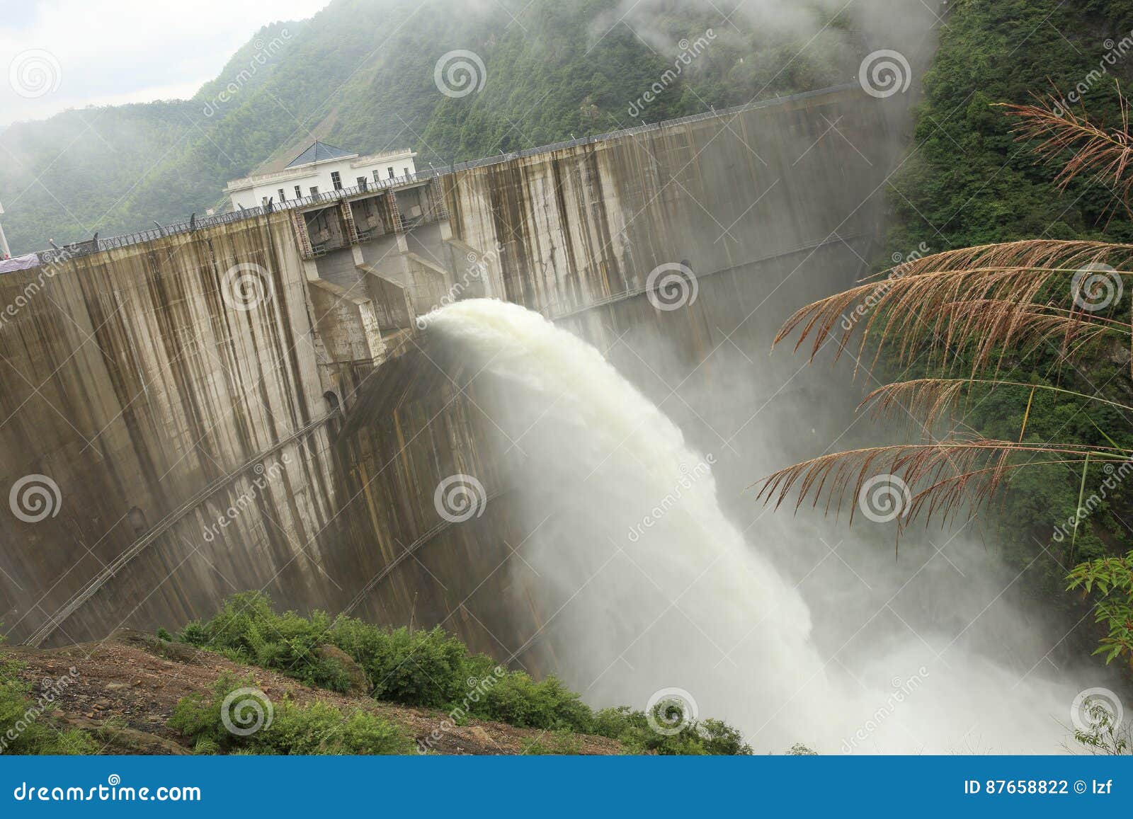 Dam discharge water stock photo. Image of asia, china - 87658822