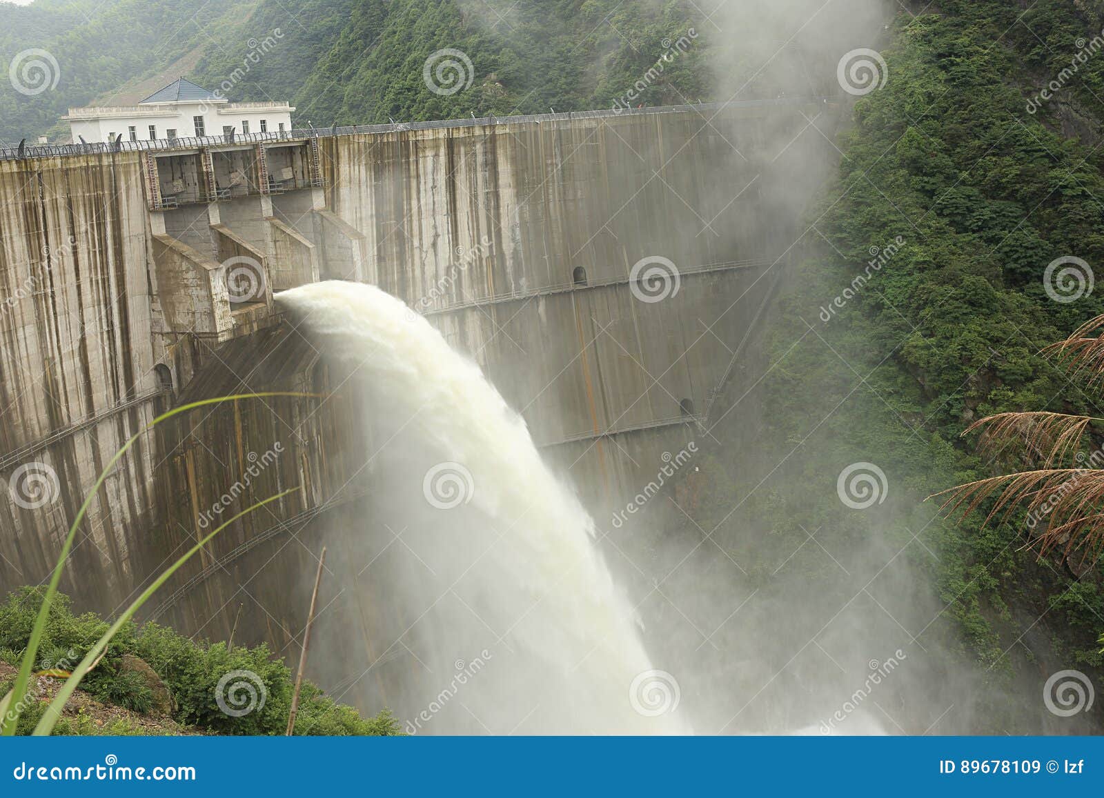 Dam discharge water stock image. Image of scenery, outdoor - 89678109
