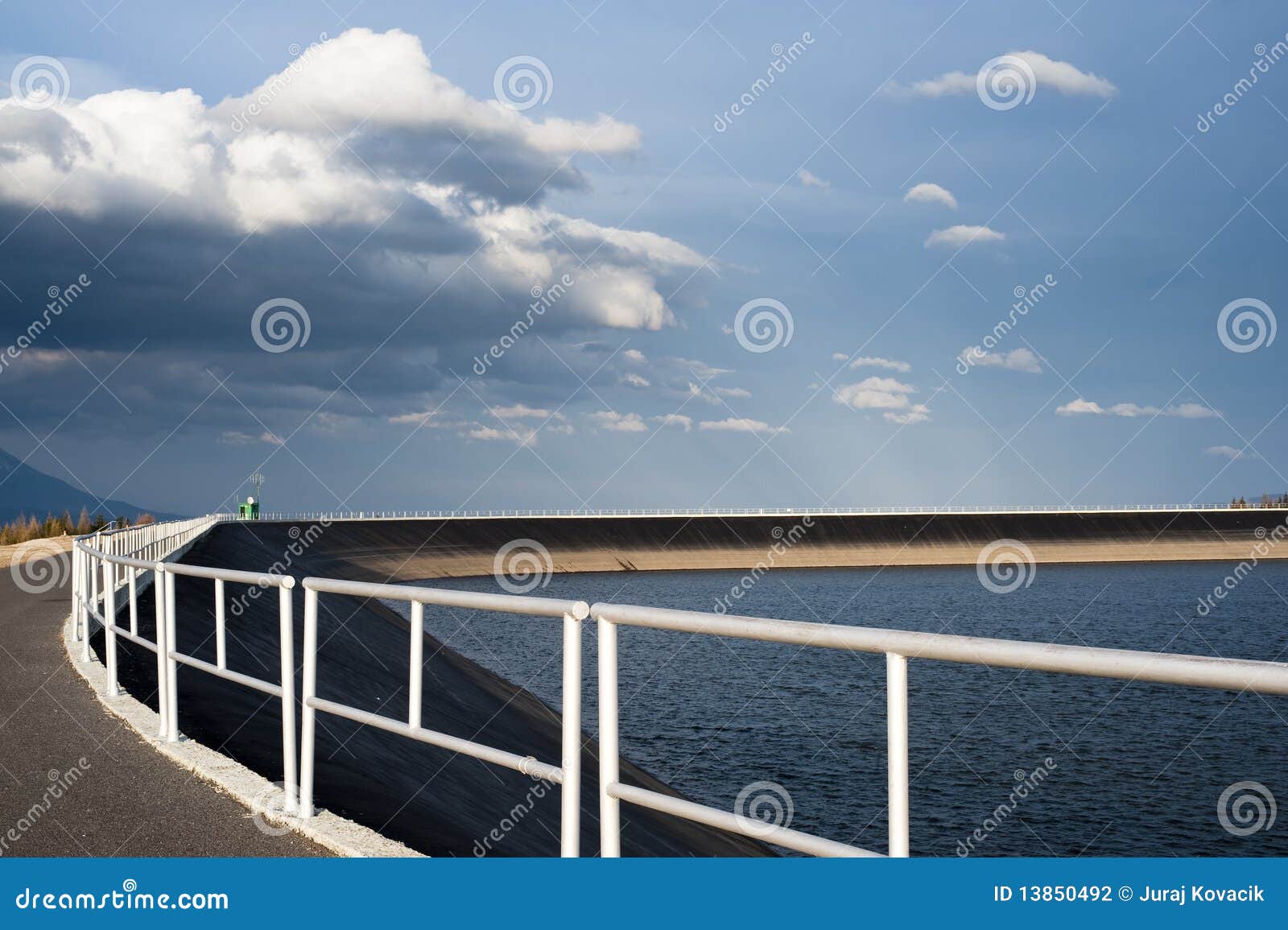 Dam in Early Spring Evening, Water Surface and Fen Stock Photo - Image ...
