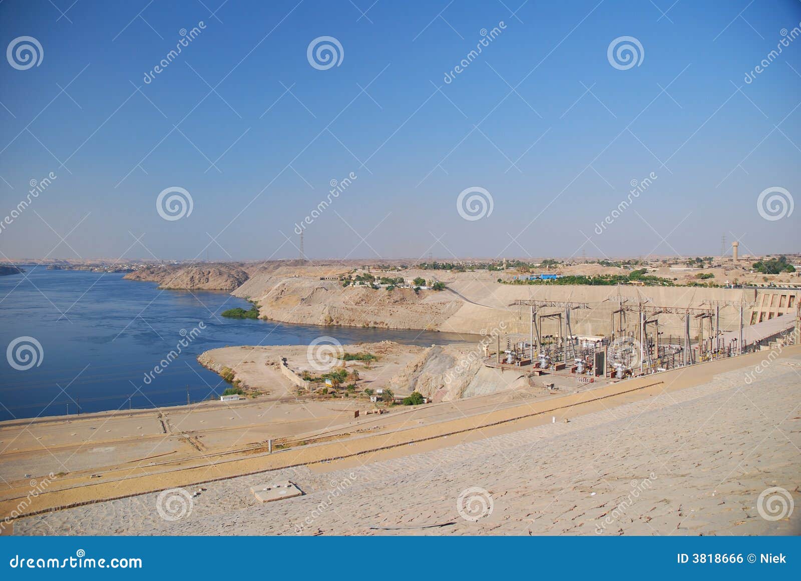 Dam in Egypt stock photo. Image of flow, dune, lock, plant - 3818666